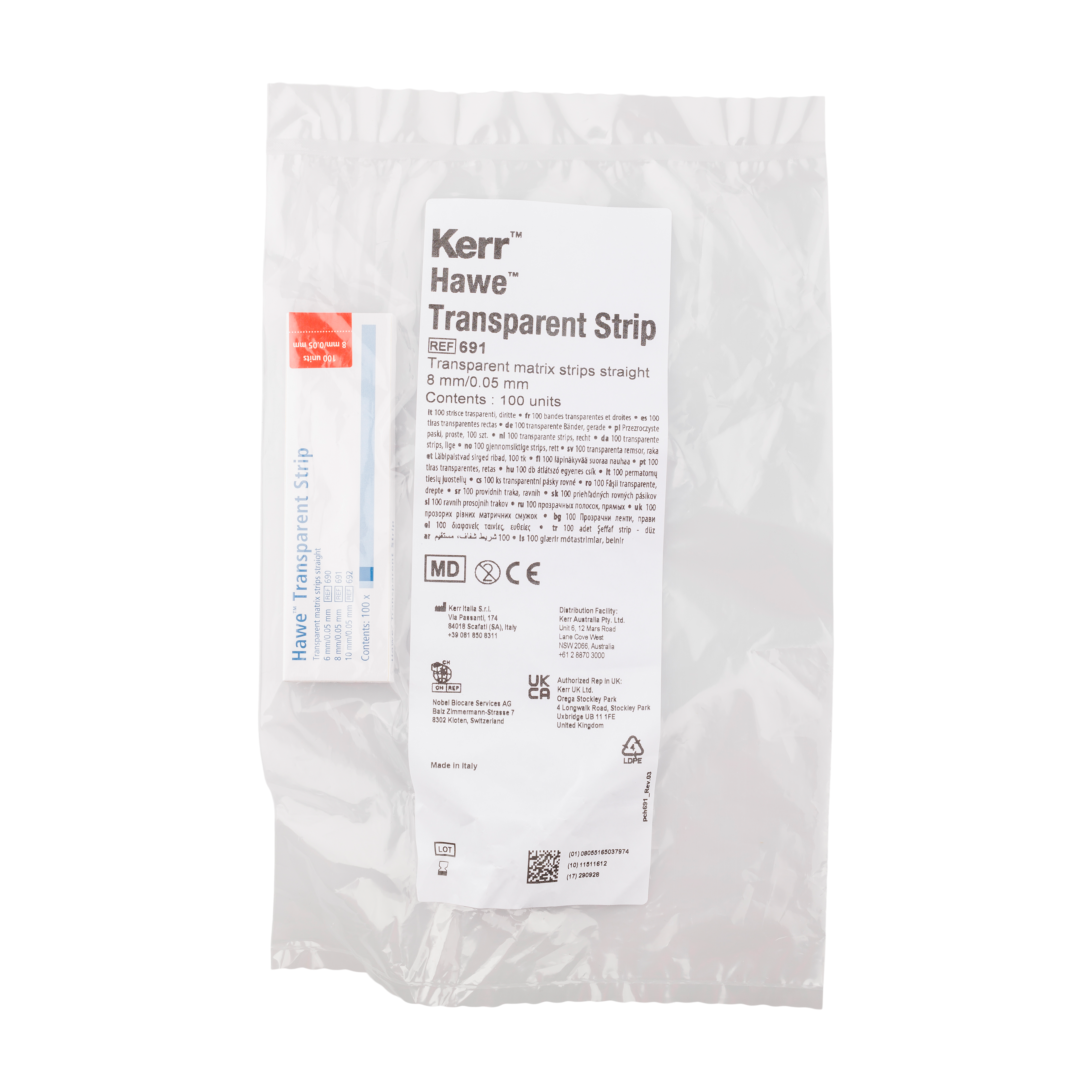 Kerr Hawe Matrix Strips Trans Straight 691 8mm 38071 - Kent Express