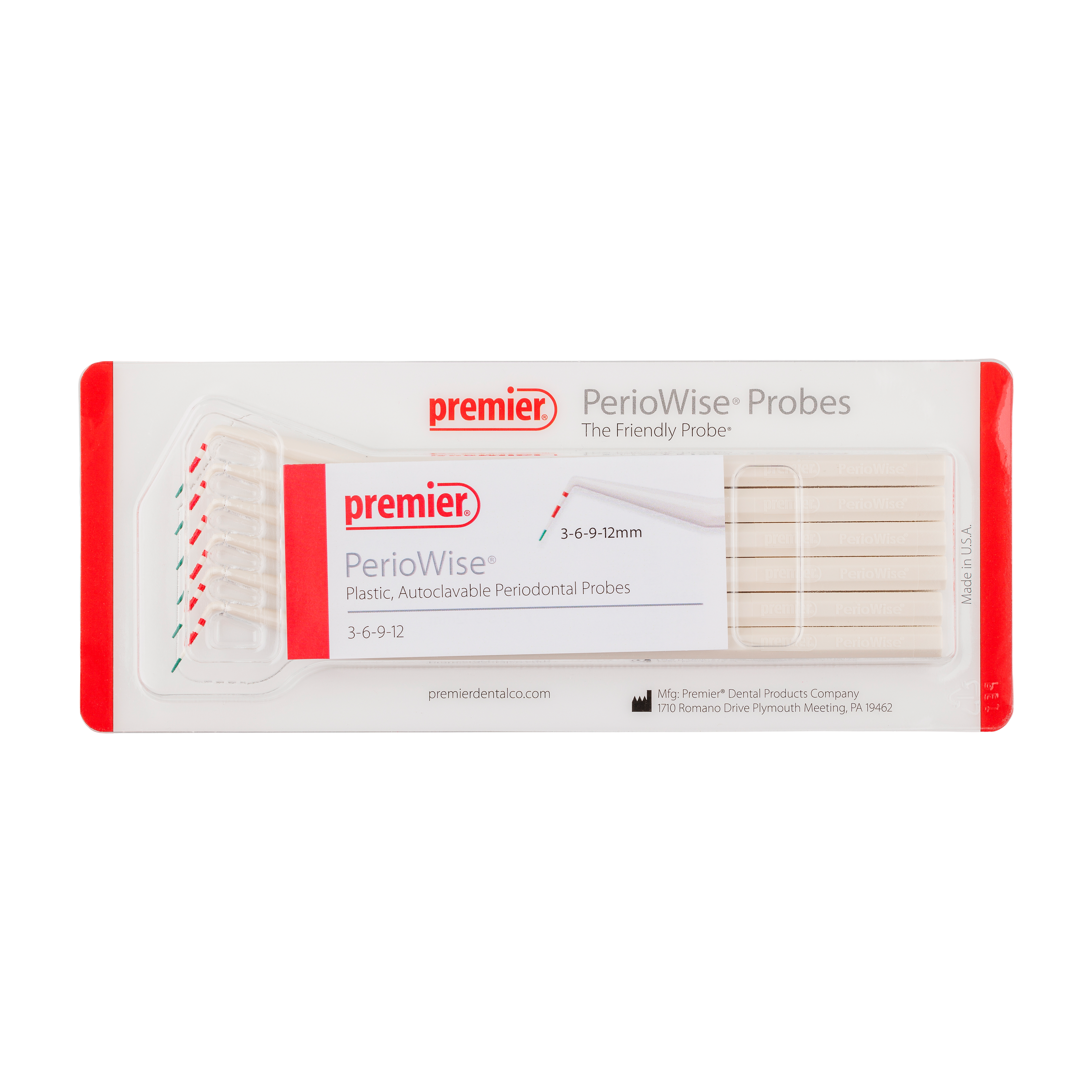 Premier Dental Probe Periowise Periodontal 6pk 49742 - Kent Express