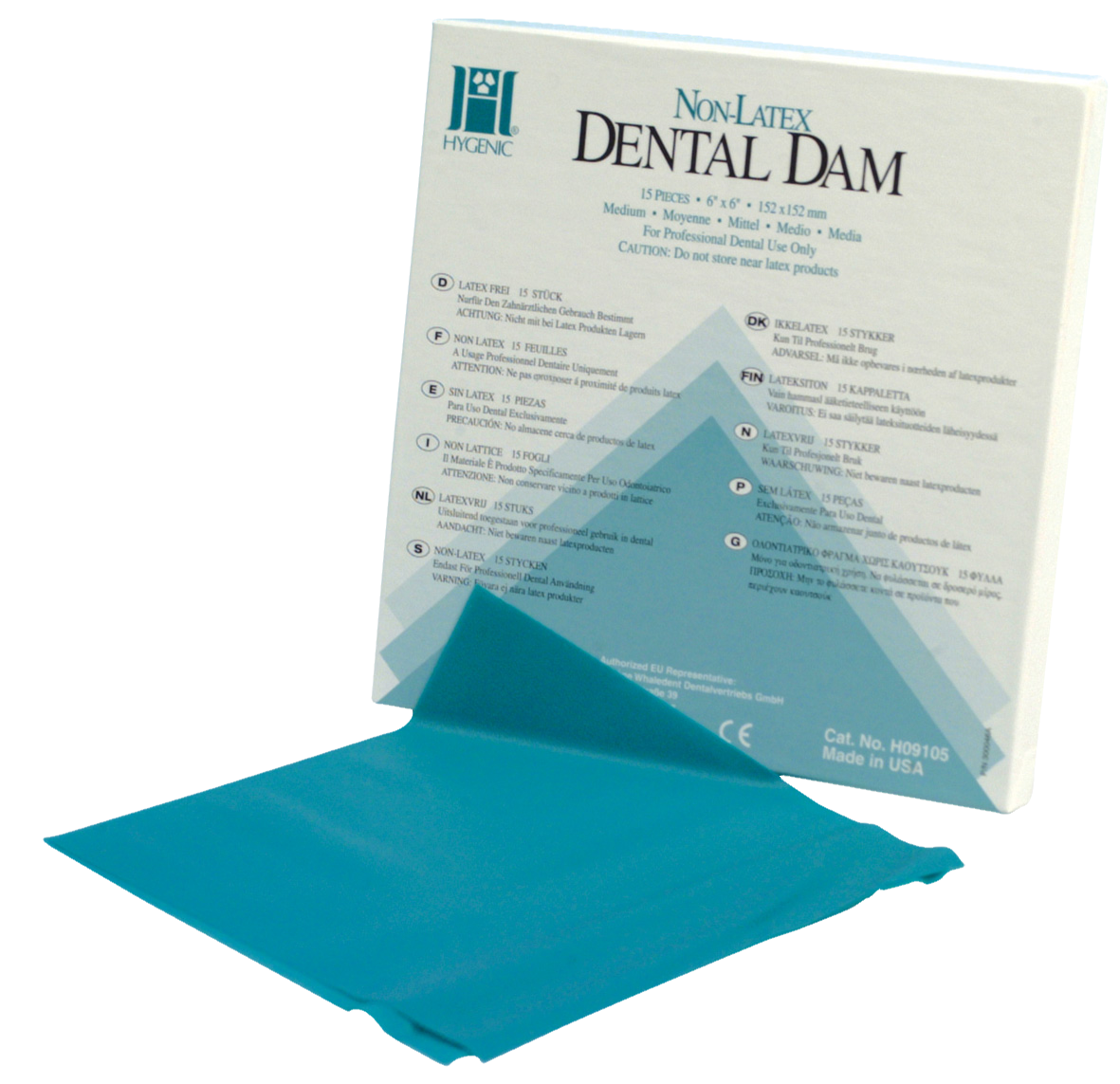 Coltene Rubber Dam Non-Latex 6x6 inch Teal Green 15pk 38855 - Kent Express