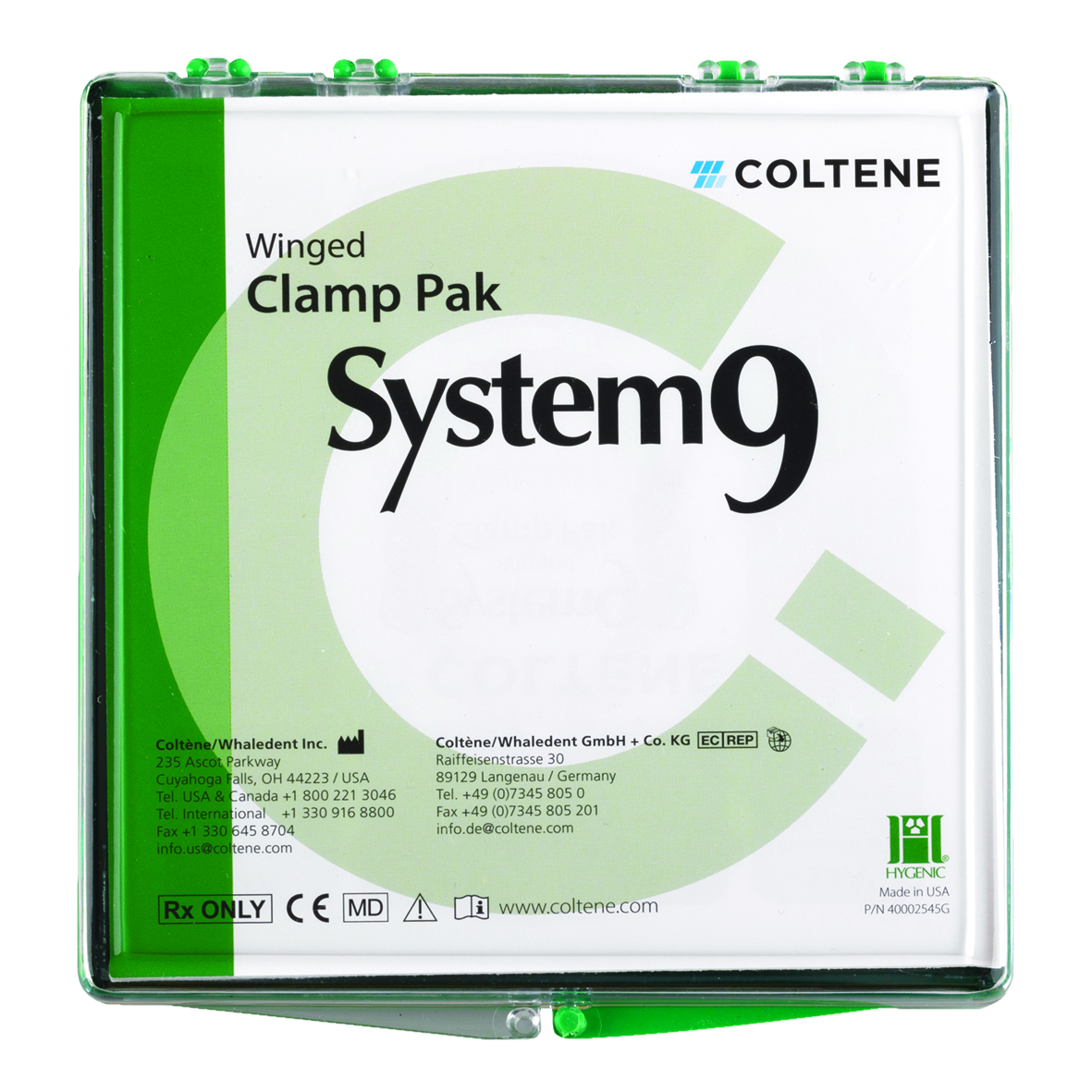 Coltene Hygenic Rubber Dam Kit - Winged Clamps x 9 38884 - Kent Express