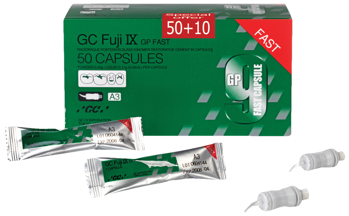 GC Europe Fuji IX 9 GP Fast Capsules A3 50pk +10 112057 - Kent Express