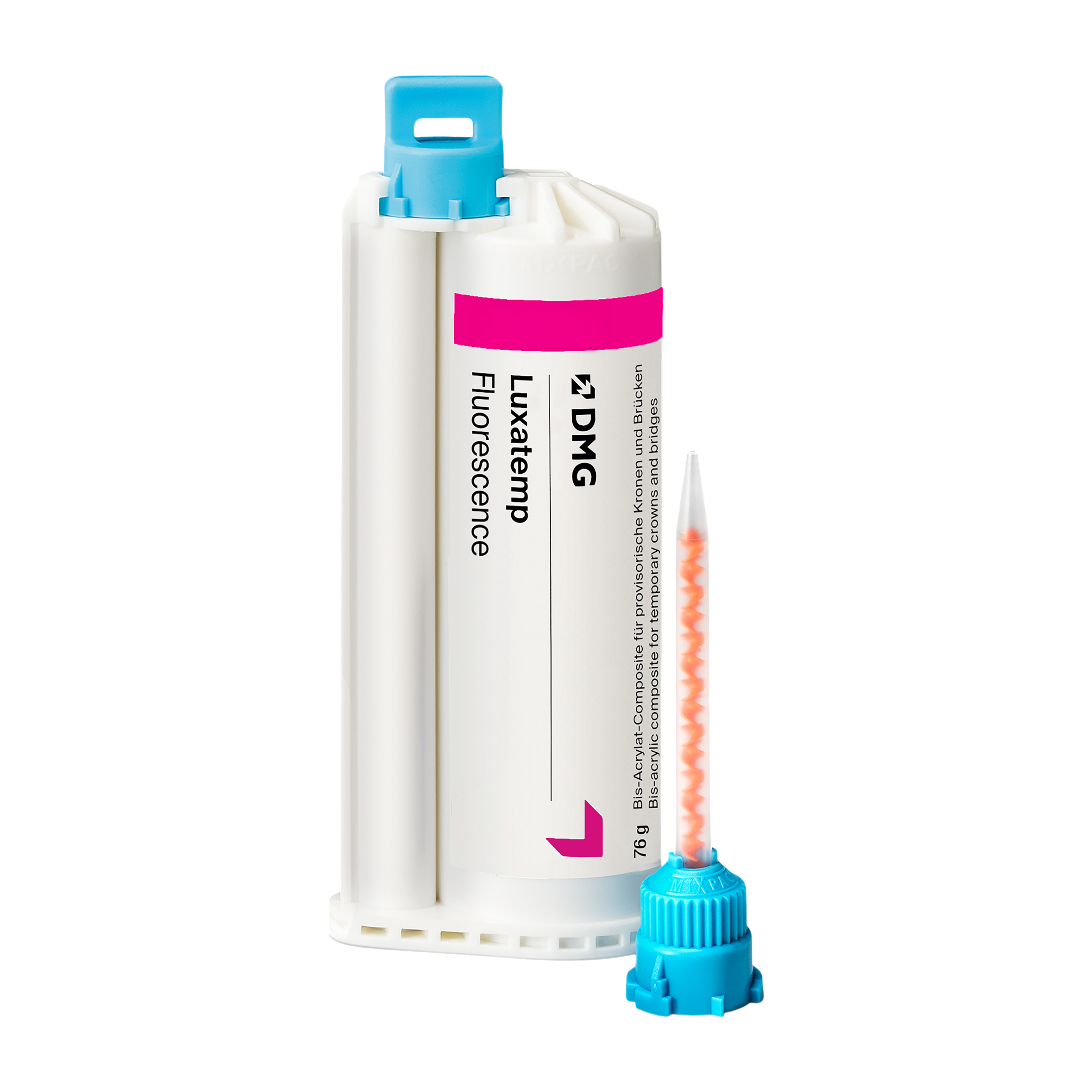 DMG Luxatemp Fluorescence Cartridge 76g Bleach + Tips 208580 - Kent Express