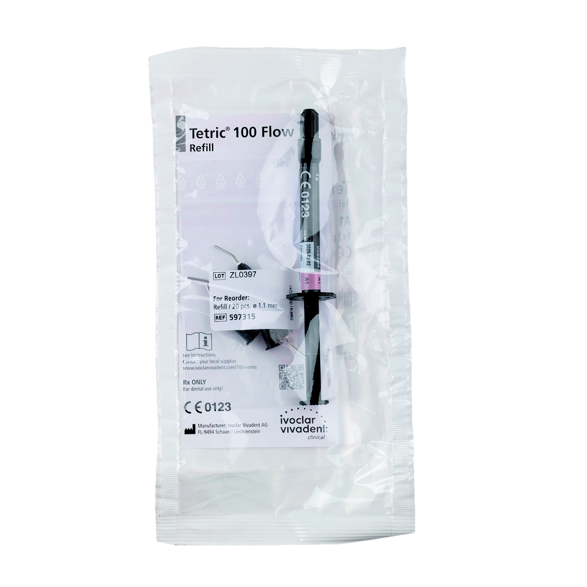 Ivoclar Tetric 100 Flow Refill A1 2g 29354 - Kent Express